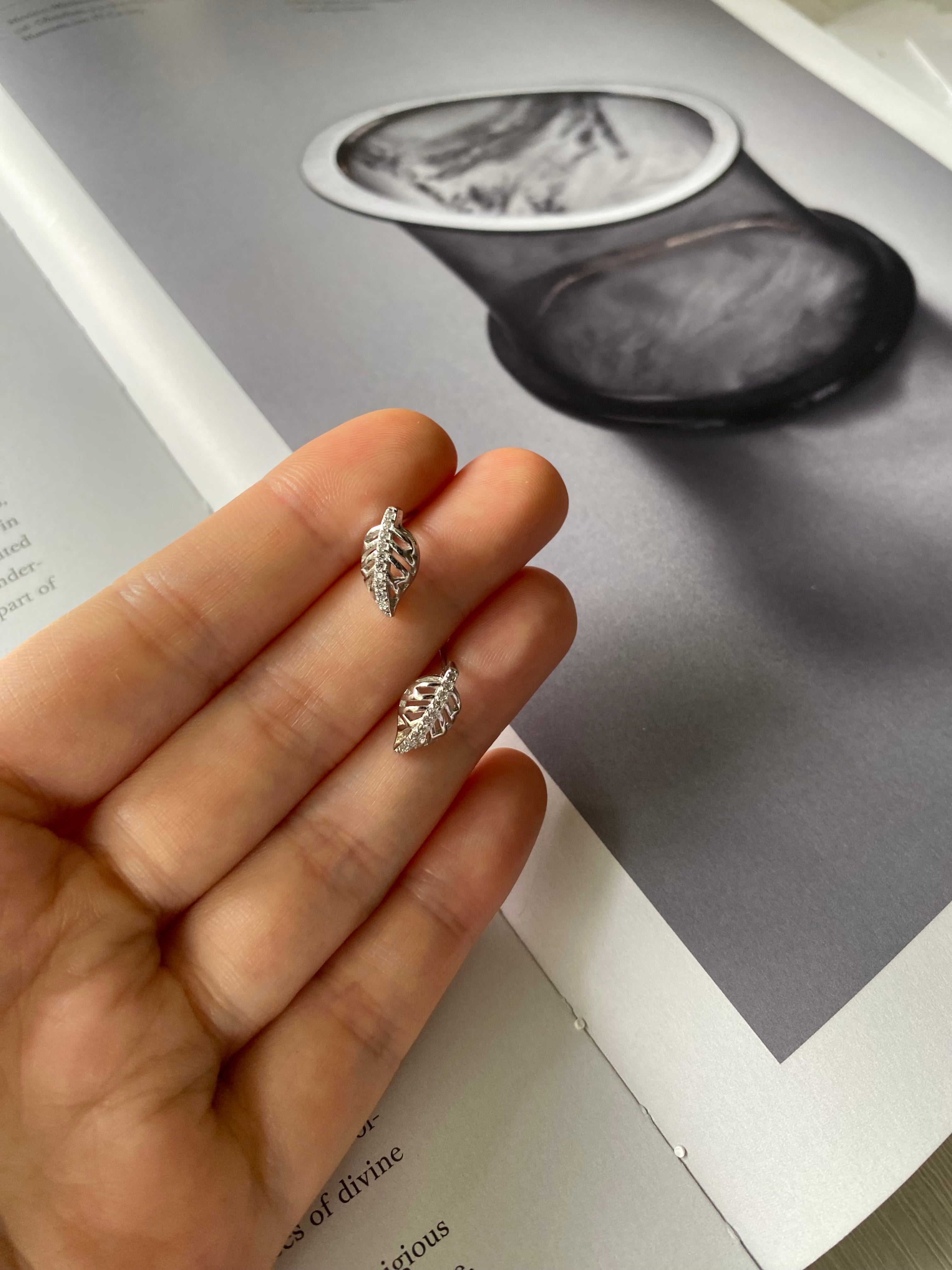 Leaf Stud Earrings – Lilio Jewellery