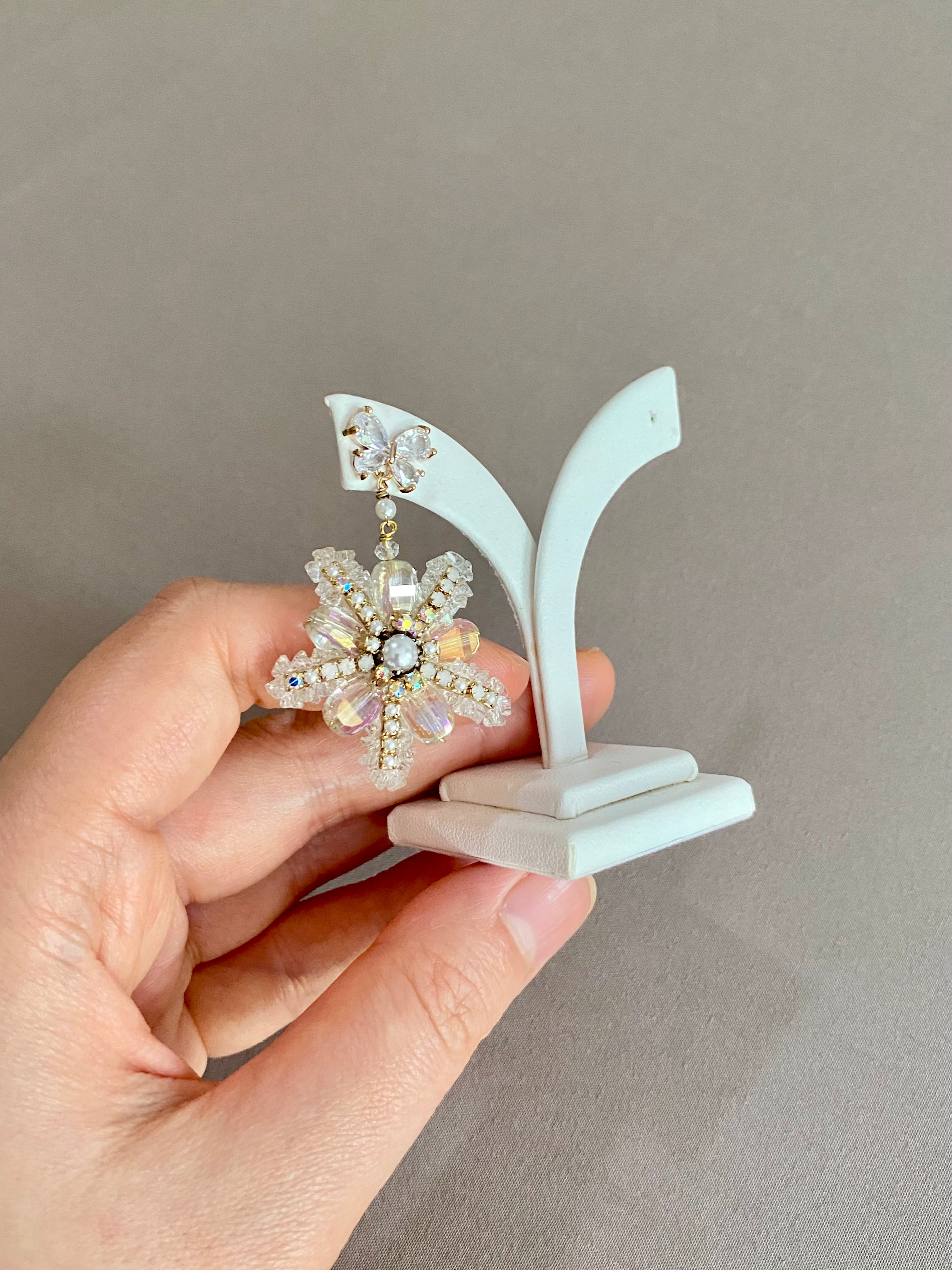 Crystal Floral Drop Earrings – Lilio Jewelry