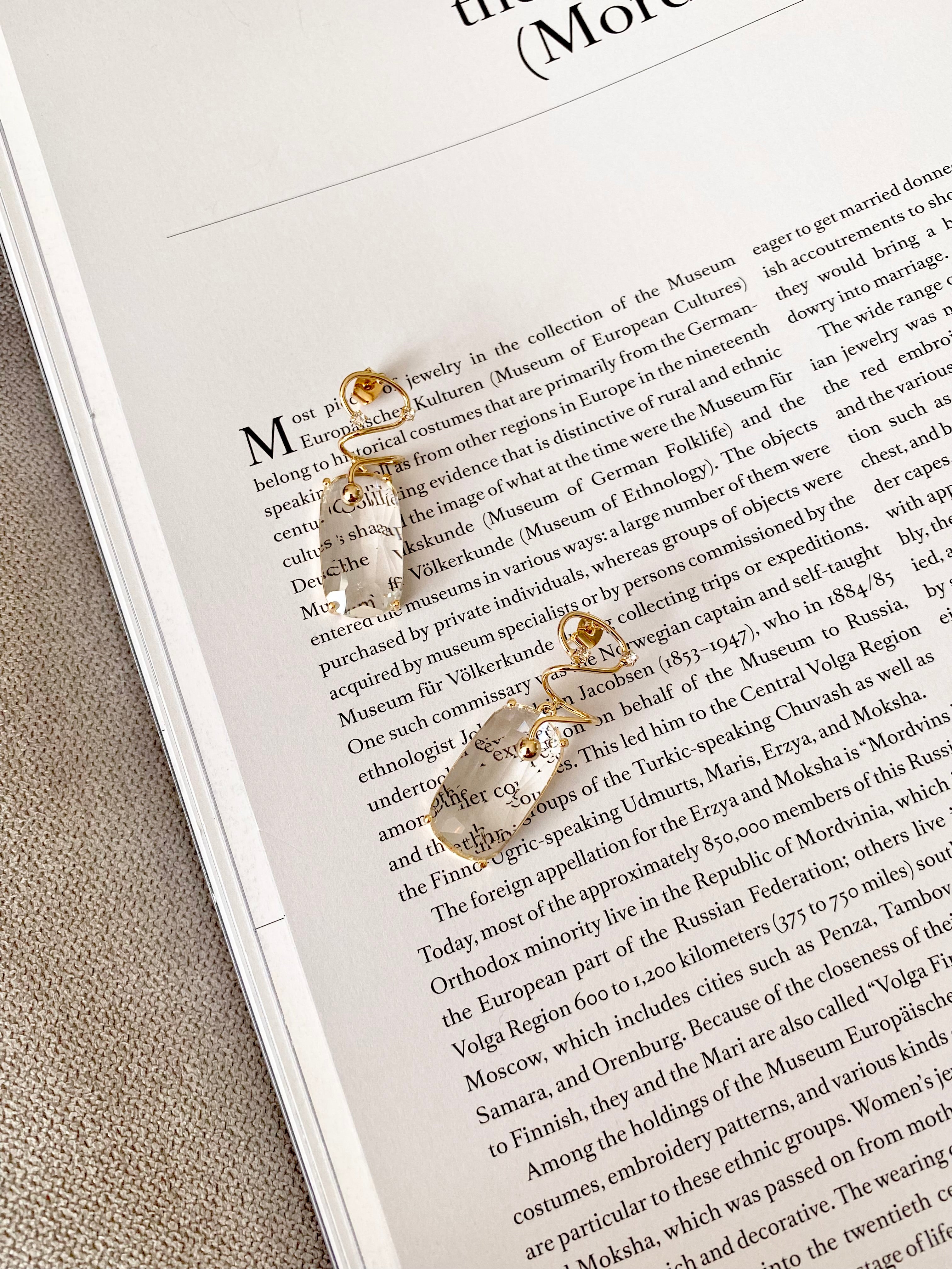 Translucent Rectangular Glass Long Drop Earrings (3 colours) – Lilio ...
