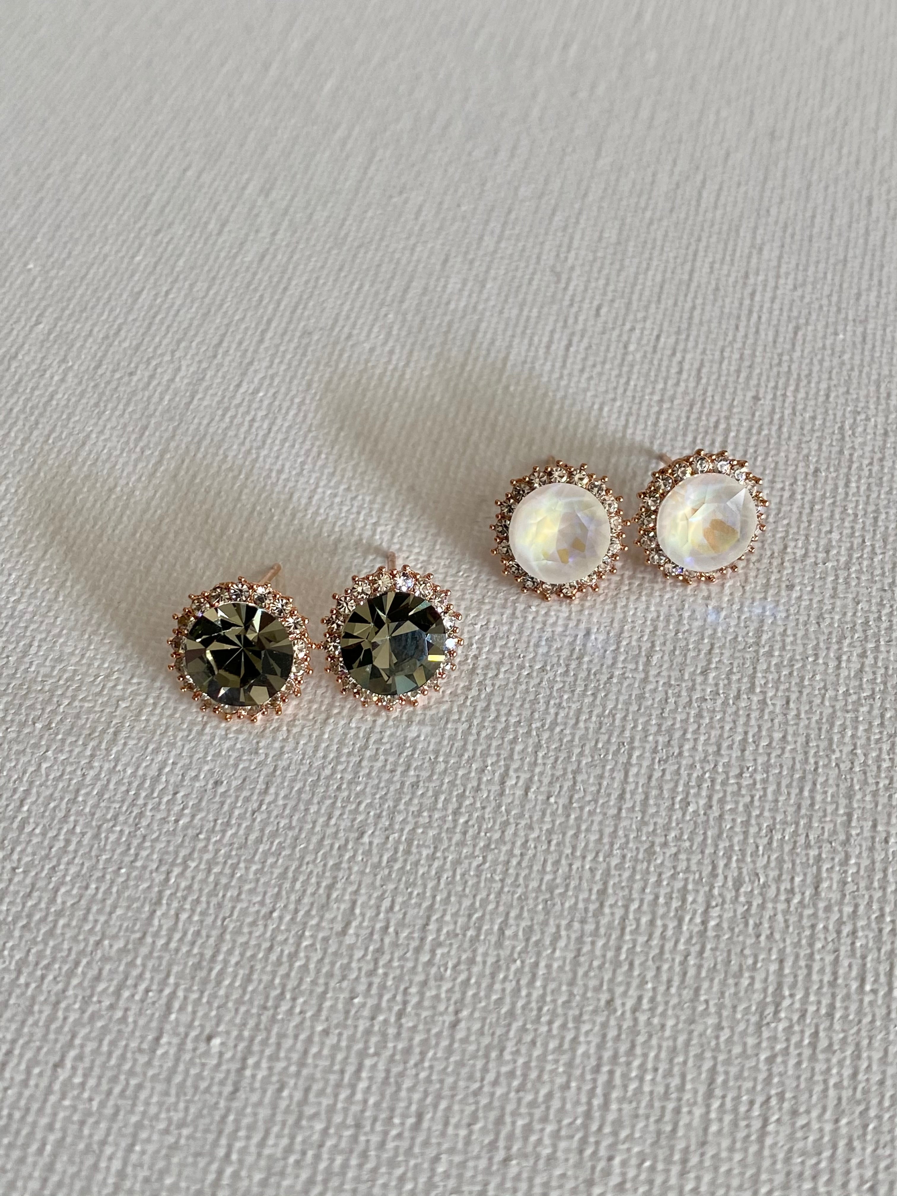 Swarovski Classic Halo Stud Earrings - 10mm (6 colours) – Lilio Jewelry